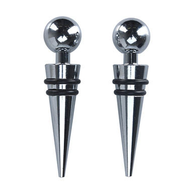 Excellent Houseware Chrome Wine Stoppers - Set of 2 | Charlies