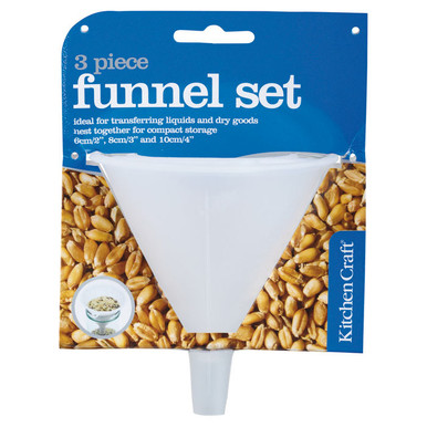 KitchenCraft Polypropylene Food Safe Funnel - 3 Pack | Charlies