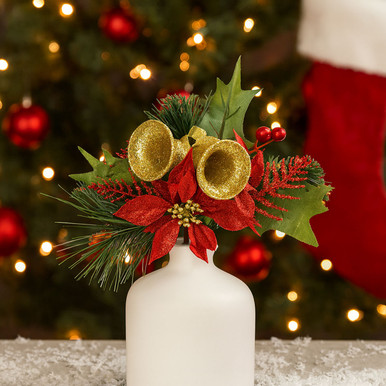 Premier Poinsettia and Bell Pick - 16cm | Charlies