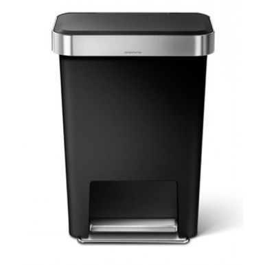 Simplehuman Rectangular Pedal Bin, 45 Litre - Black | Charlies