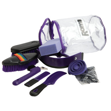 Roma Cylinder 9 Piece Grooming Kit-Purple