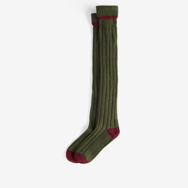 Barbour Unisex Contrast Gun Stockings - Olive/Cranberry | Charlies