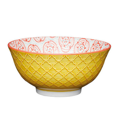 Kitchen Craft Glazed Ceramic Bowl - Yellow Floral | Charlies