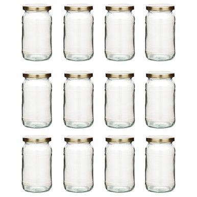 12 x Kitchen Craft Home Made Round Jam Jar - 1lb | Charlies