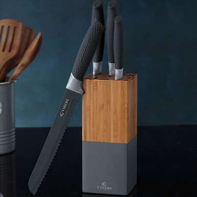 Viners Horizon 5 Piece Knife Block Set – Grey | Kitchen | Cooking ...