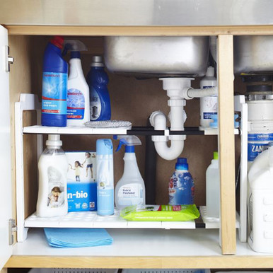 Addis Under the Sink Organiser White Household Storage Home Utility Home Kitchen Charlies