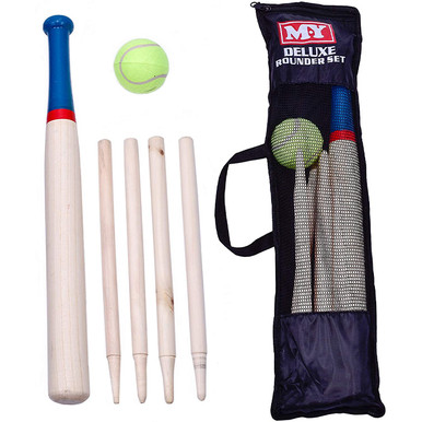M.Y Outdoor Games Rounders Set in a Mesh Bag | Charlies