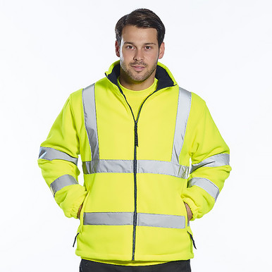 Portwest F300 Hi-Vis Mesh Lined Fleece - Yellow | Charlies