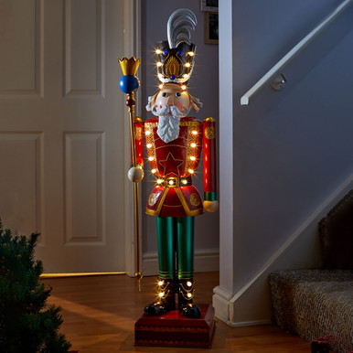 Three Kings 1.03m Metal Giant Traditional Nutcracker LED Christmas ...