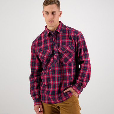 Swanndri Men's Barn Yarn Dye Shirt - Red | Charlies