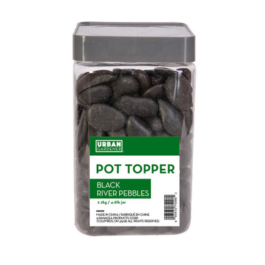 Plant Pot Toppers - Black River Pebbles, 2.2kg | Charlies