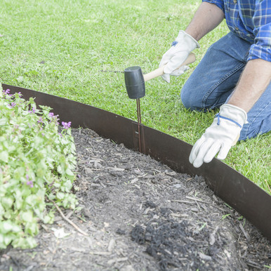 Dakota Fields Straight Edge Landscape Edging Kit, Bronze - 10cm x 1m ...