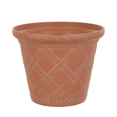 Woodlodge Feather Lattice Plant Pot, Terracotta - 34cm | Charlies
