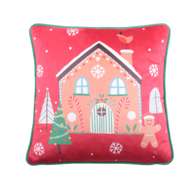 Gingerbread Cushion - Red | Charlies