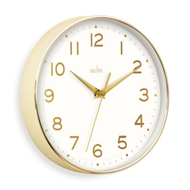 Acctim Rand Wall Clock - Gold/White | Charlies