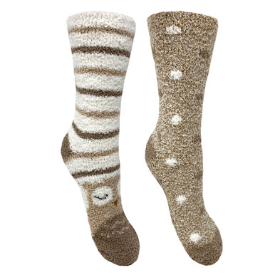 Bramble Women's Assorted Fluffy Socks, 2 Pack - Owl | Charlies
