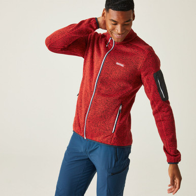 Regatta Men's Newhill Full Zip Fleece - Danger Red/White | Charlies