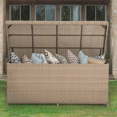 Bramblecrest Chedworth Rattan Cushion Box with Weatherproof Liner ...