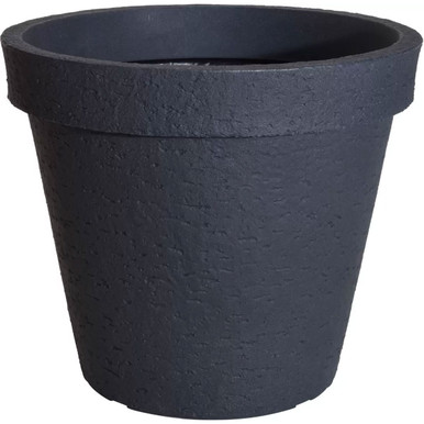 Round Stone-Effect Plant Pot, Anthracite - 68cm | Charlies