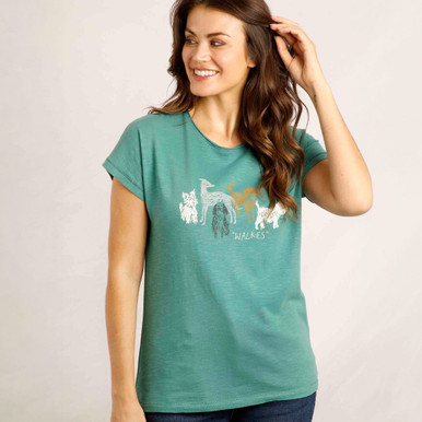Weird Fish Women's Walkies Graphic T-shirt - Dark Jade | Charlies