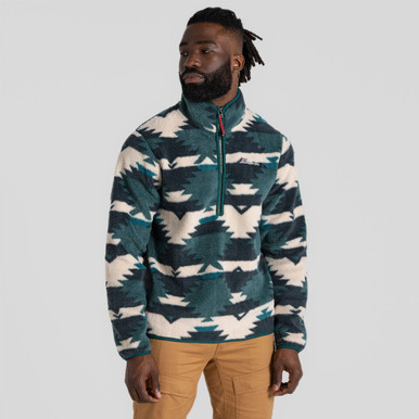 Craghoppers Men's Tatton Half Zip - Dark Viridian Print | Charlies