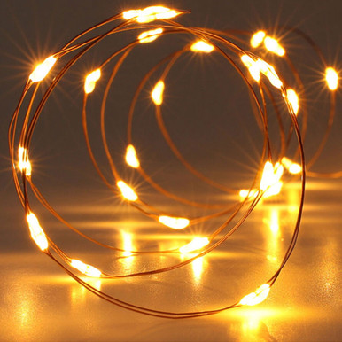 100 LED Copper Wire Indoor Battery Lights, Extra Warm White - 5m | Charlies