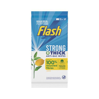 Flash Extra Large Lemon Antibacterial Cleaning Wipes - Pack of 24 ...