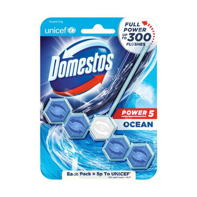 Domestos Ocean Power 5 Toilet Rim Block - 55g | Charlies