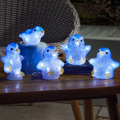 Three Kings Acrylic Penguins LED Light Figures | Charlies