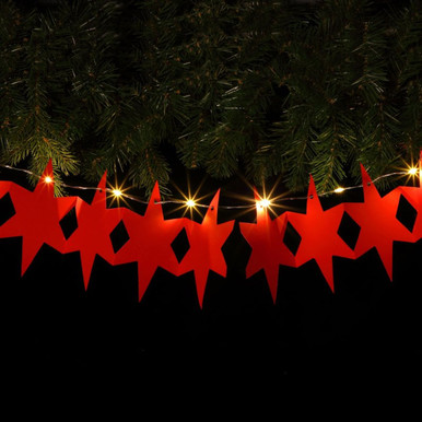 NOMA DIY Red Paper Star String Lights - Warm White | Charlies