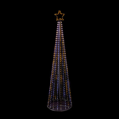 Premier FlexiBright 4m Pin Wire Pyramid LED Light Tree Figure - White ...