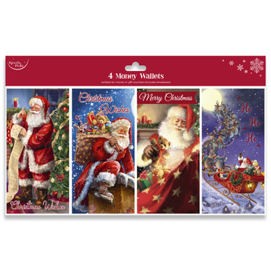 Traditional Christmas Money Wallets - 4 Pack | Charlies