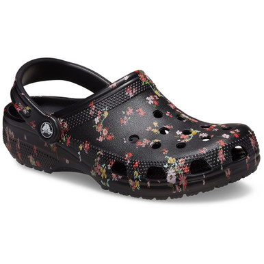Crocs Women's Classic Ditsy Floral Clog - Black | Charlies