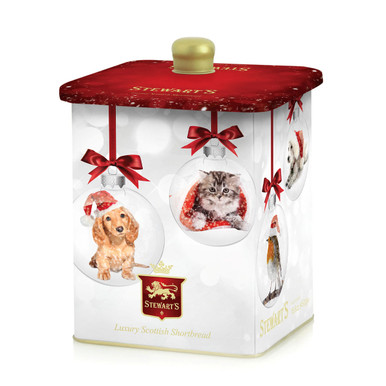 Stewarts Festive Baubles Shortbread Biscuit Gift Tin - 450g | Charlies