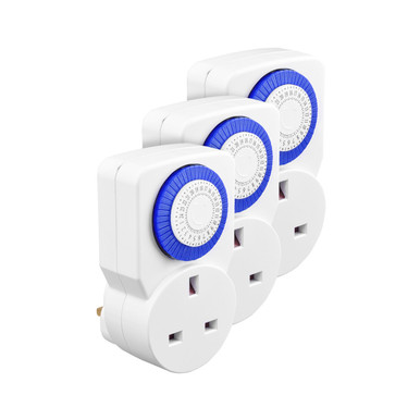 Masterplug 24 Hour Timer Plug Adapters - 3 Pack | Charlies
