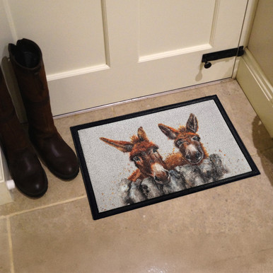 Bree Merryn Barney & Fred Donkey Rubber Framed Doormat - 60cm x 40cm ...