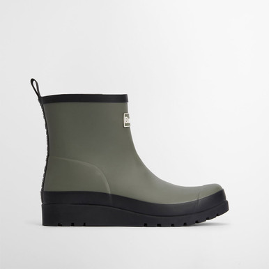 Barbour Women's Portree Wedge Wellington Boots - Dusky Olive/Black ...
