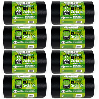 Eco Bag 50L Heavy Duty Refuse Sacks - Pack of 400 | Charlies