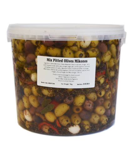 Mykonos Mixed Pitted Olives 5kg | Regency Foods Wholesaler