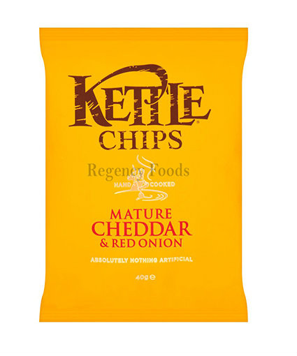 Kettle Chips Mature Cheddar & Red Onion 18 x 40g