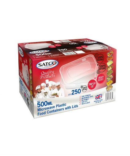 Satco Microwave Oven Plastic Food Containers With Lids 500Ml