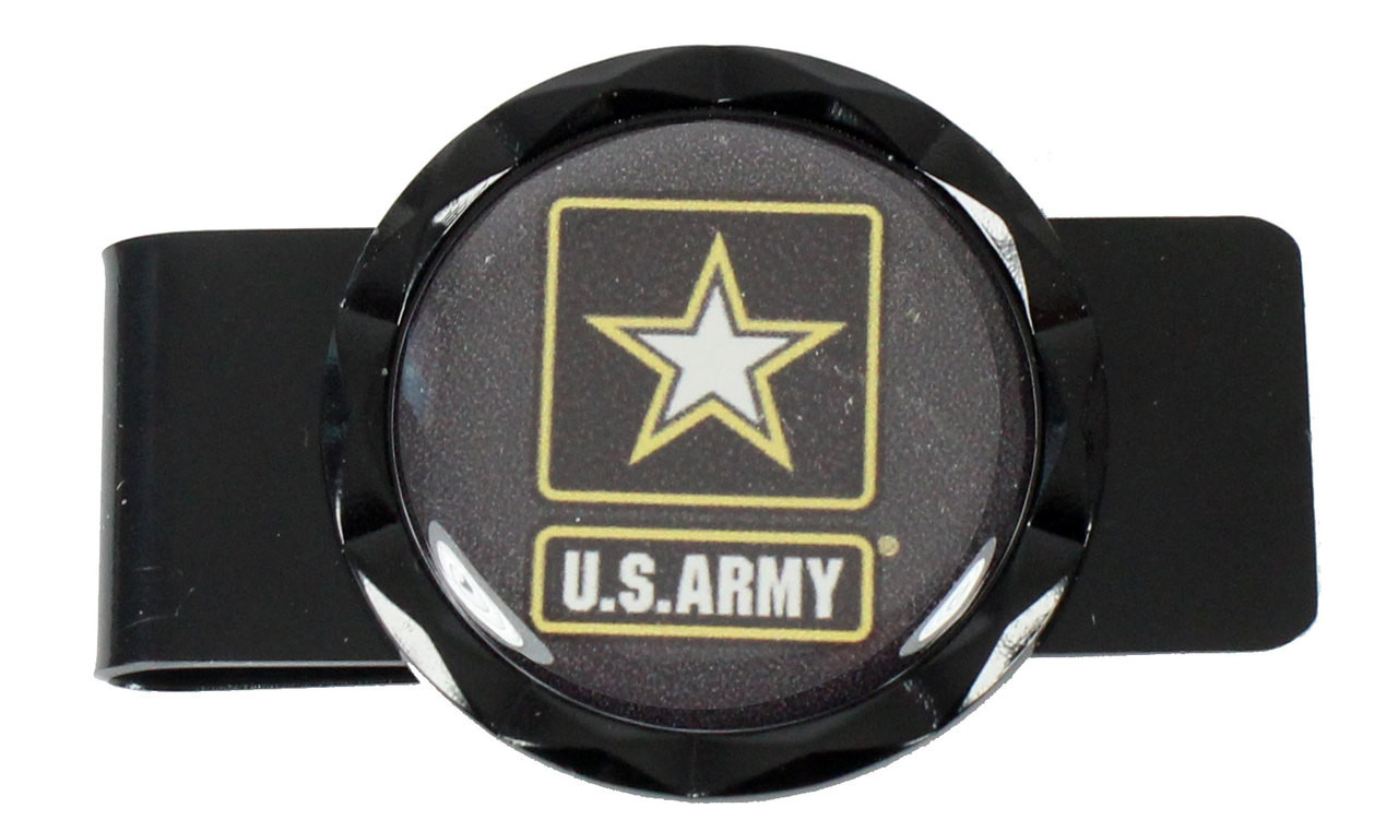 Army Diamond Cut Money Clip