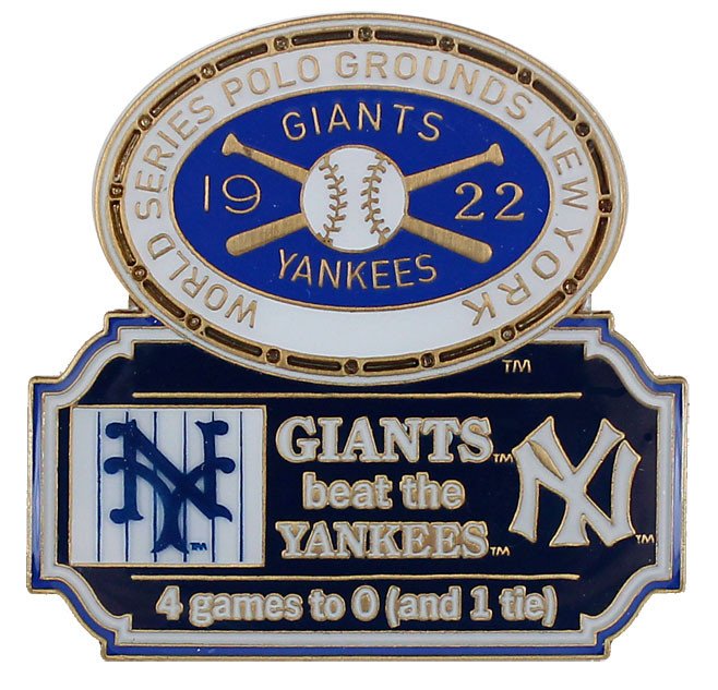1922 World Series Commemorative Pin - Giants vs. Yankees