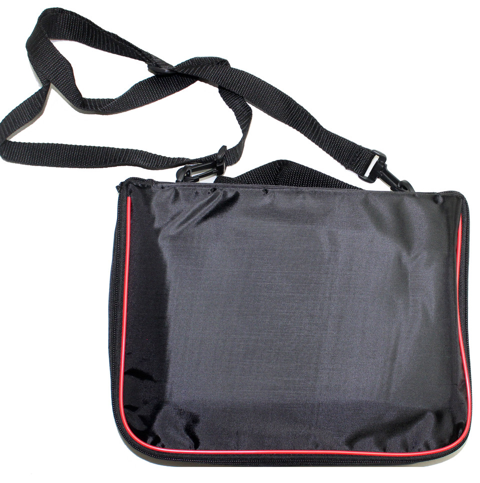 Extra Large Collector Lapel Pin Bag - 5 Page Black w/ Red Piping