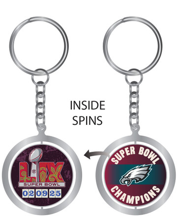 Philadelphia Eagles Super Bowl LIX Champs Spinning Key Chain