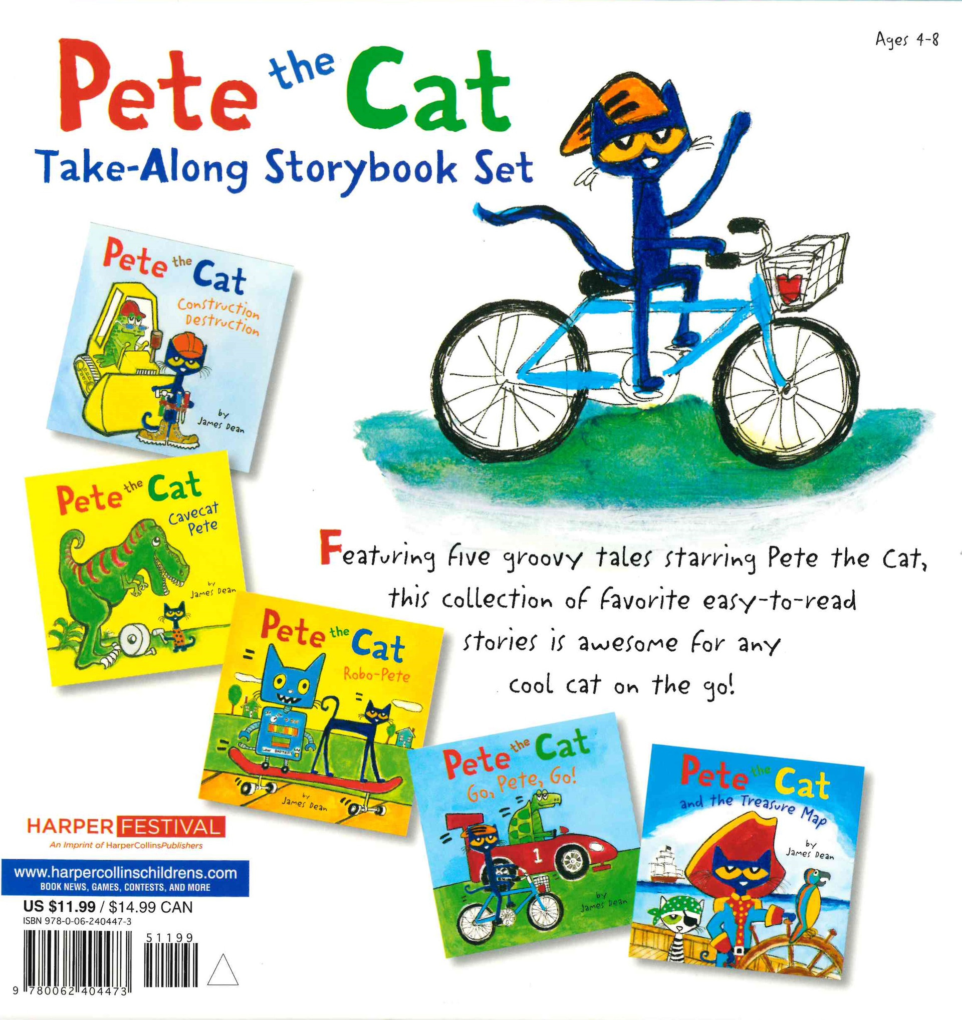 Pete the Cat Take-Along Storybook Set of 5 (Paperback) - Books By The ...