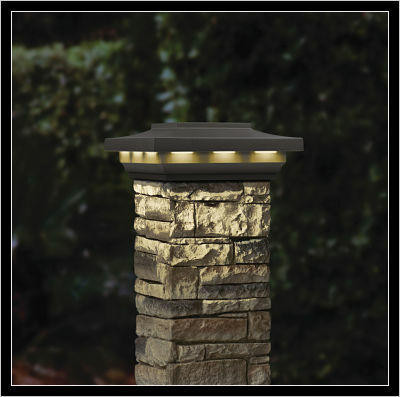 Stone Post Cover Solar Post Cap | Light without wiring!