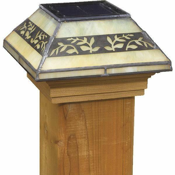 Glass Leaf Solar Post Cap | DeckExpressions