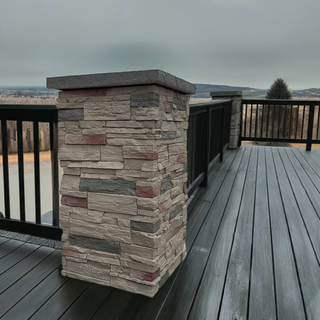 Nextstone Column Wrap Slate Stone Post Covers | DeckExpressions