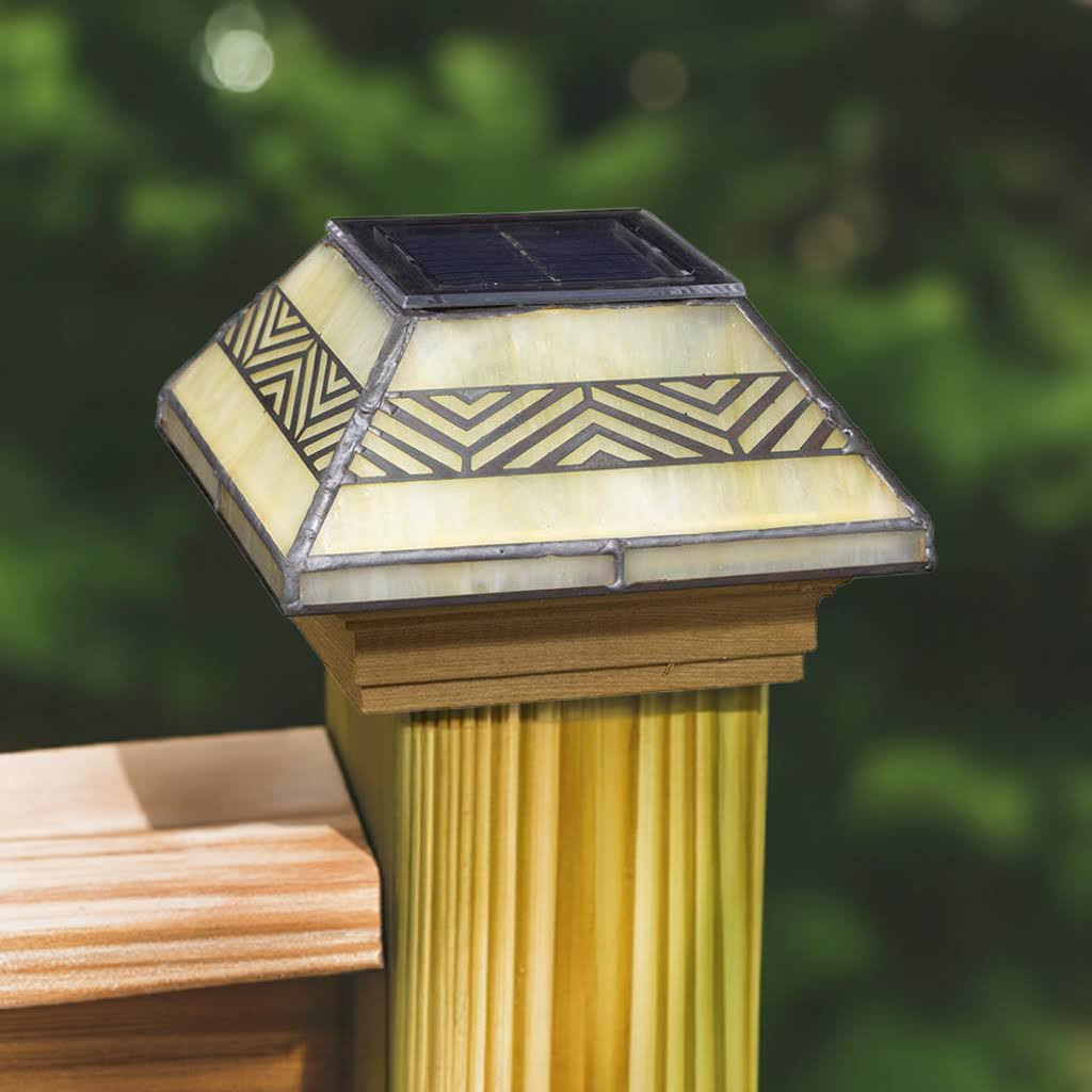 Chevron Glass Solar Post Caps | DeckExpressions